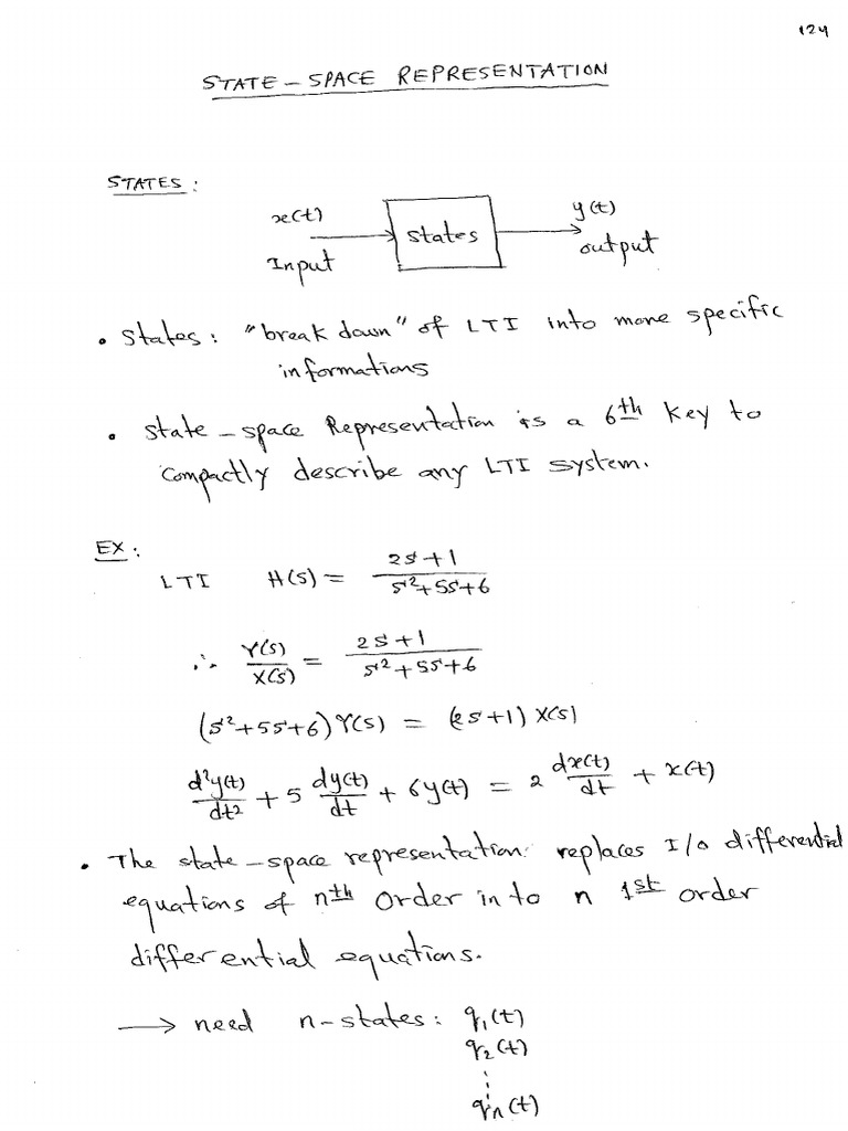 10 State Space Representation Pdf Pdf