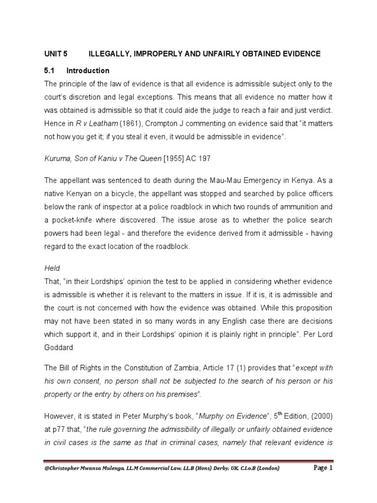 Law of Evidence | PDF | Confession (Law) | Entrapment