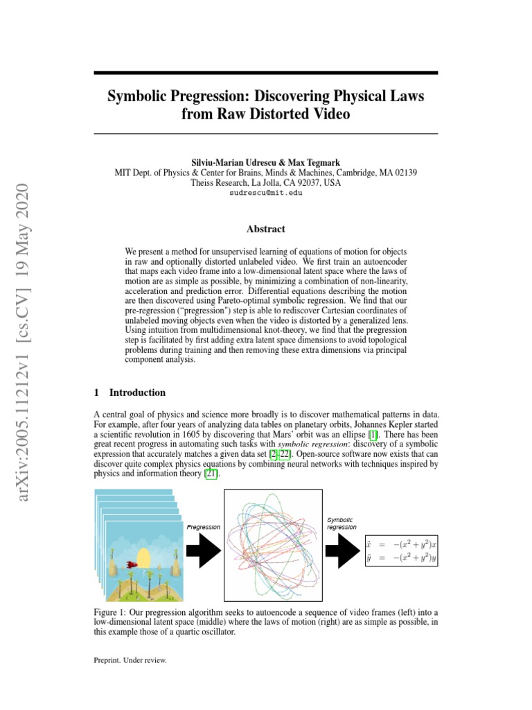 Symbolic Pregression, Discovering Physical Laws From Raw Distorted ...