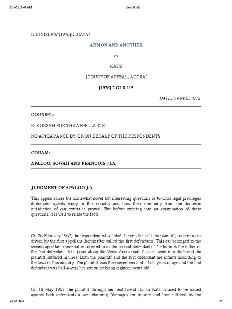 Armon V Katz | PDF | Lawsuit | Negligence