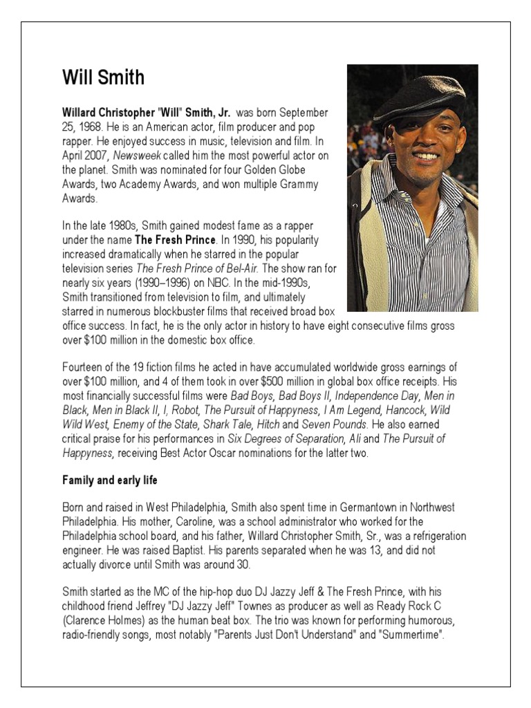 Will Smith Biography | PDF