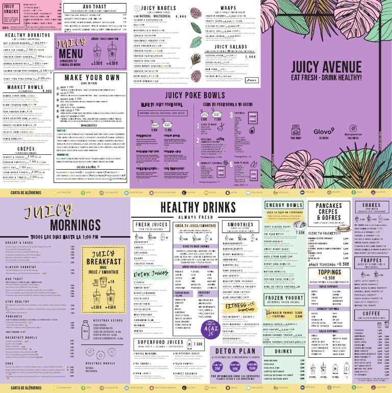 Alergenos - Juicy Avenue Menu | PDF