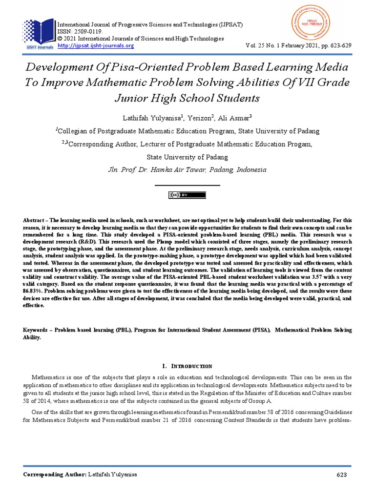 Development of Pisa-Oriented Problem Based Learnin | PDF | Programme For International Student ...