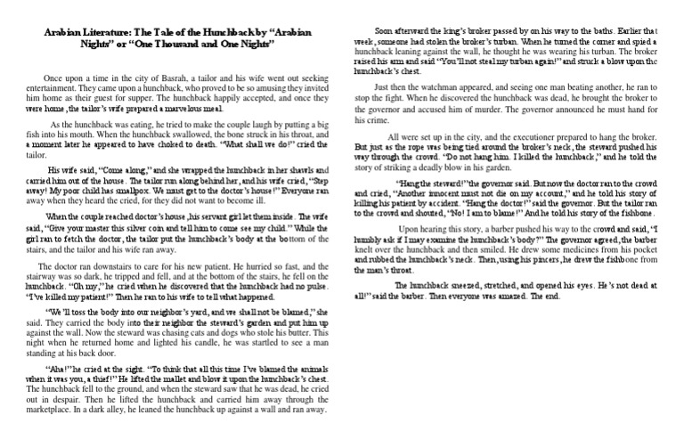 The Tale of The Hunchback | PDF