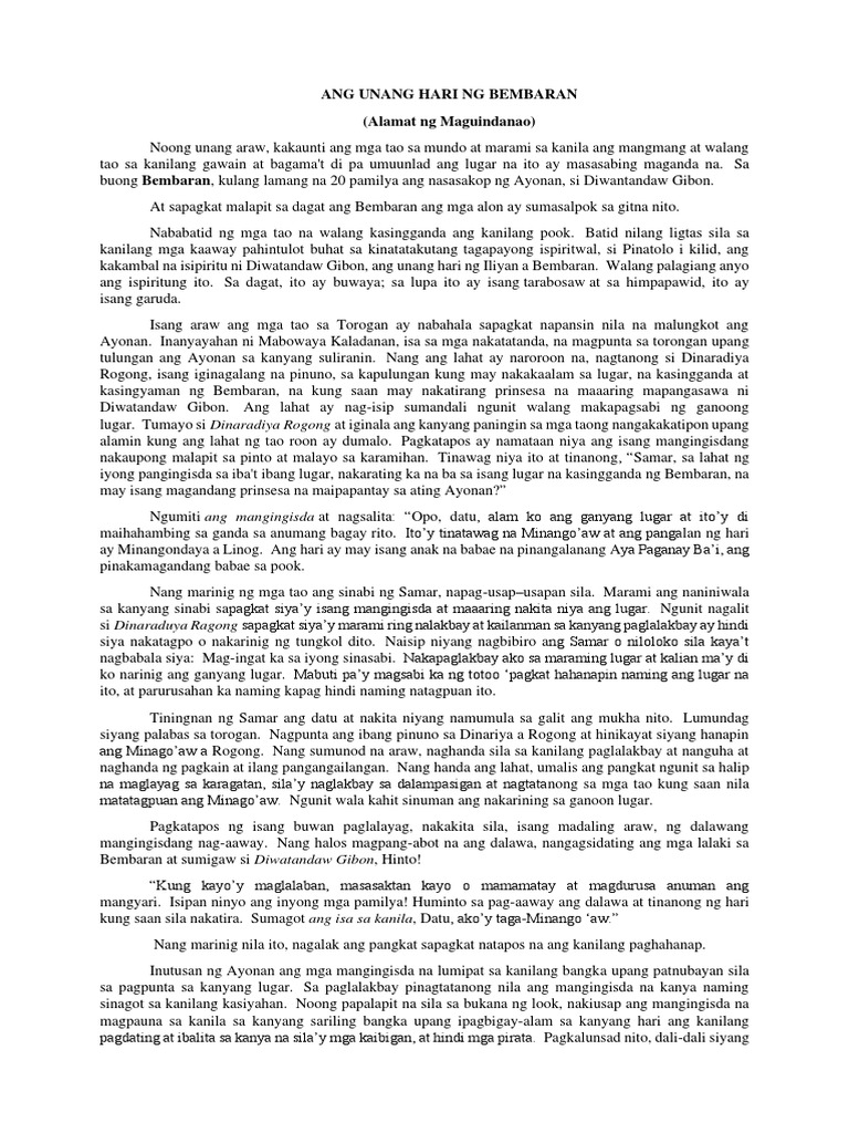 Ang Unang Hari NG Bembaran | PDF