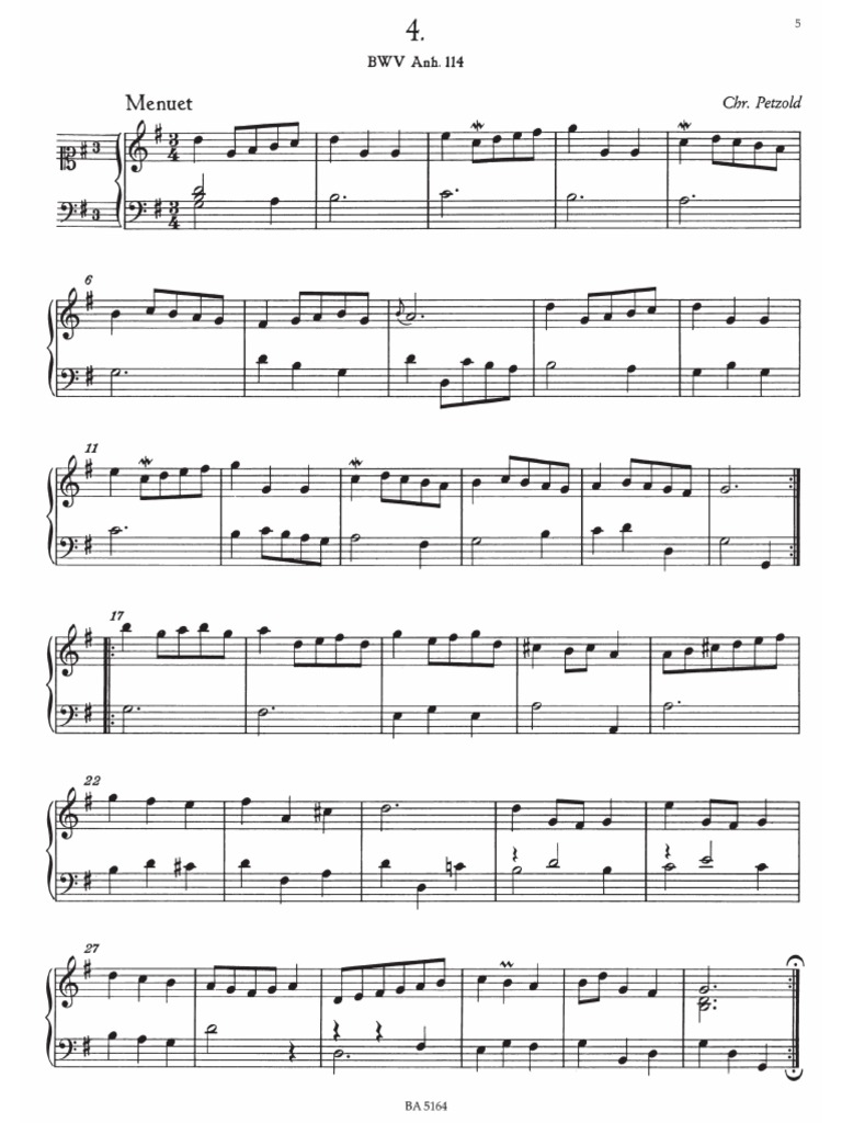 Bach Minuet in G | PDF