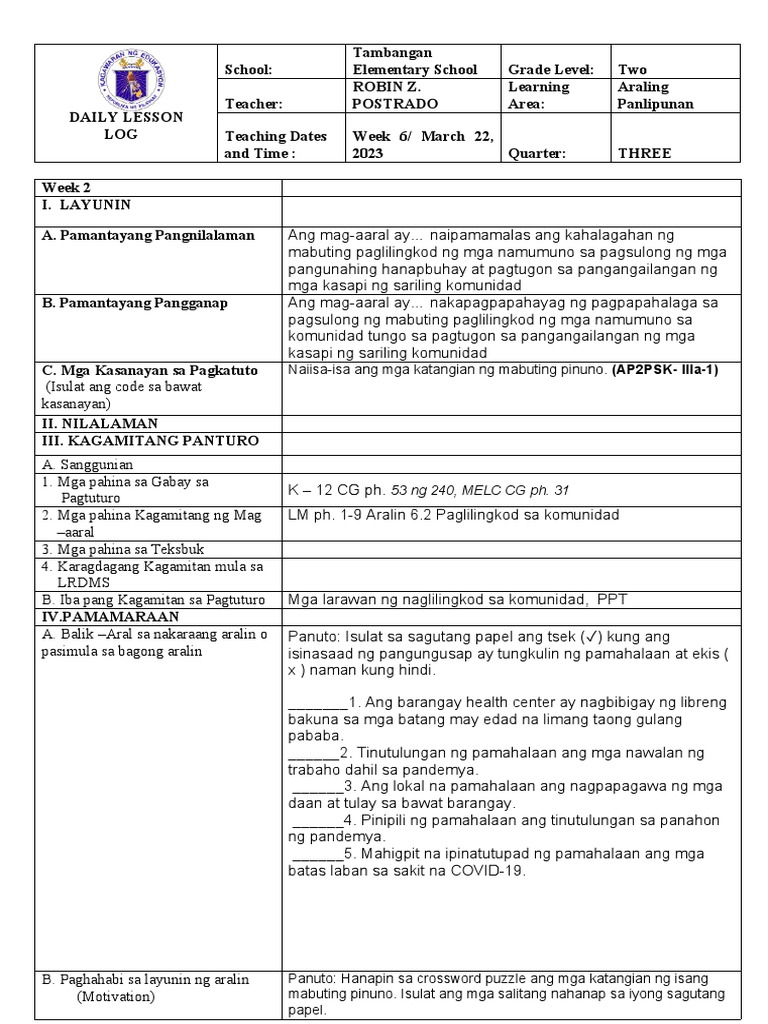 DLL Ap Day 4 WK6 | PDF