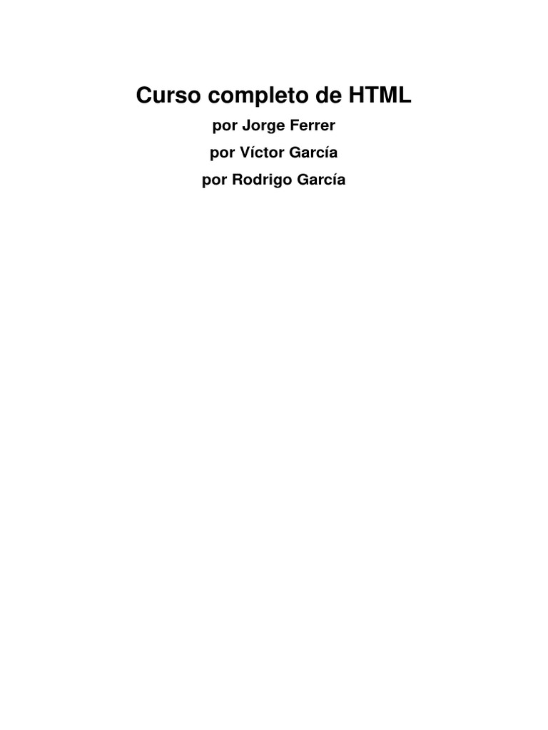 Sample 0009 Curso Completo de HTML | PDF | Software libre | Comunicación humana