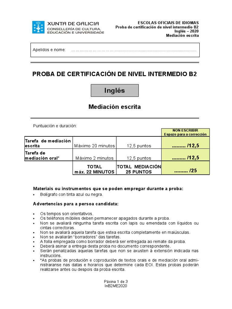 InB2 Mediaci N Escrita PDF | PDF