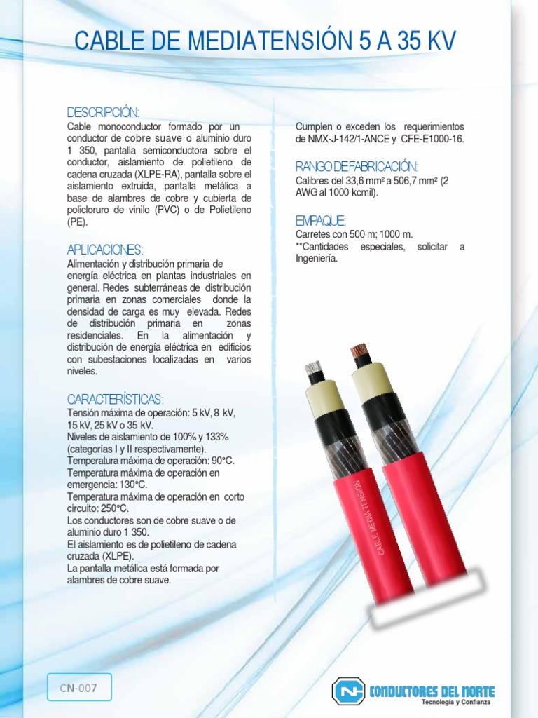 NNCa O54 KHP | PDF | Conductor electrico | Aislador (Electricidad)