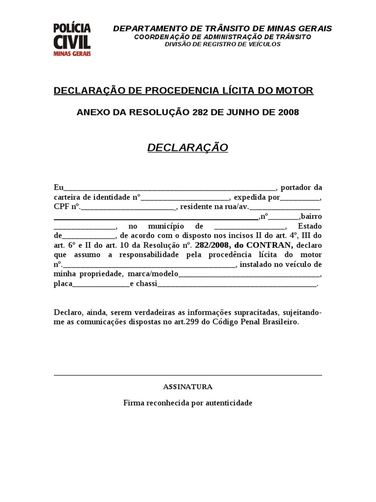 Decl. Proc - Lícita Motor.01.2023 | PDF