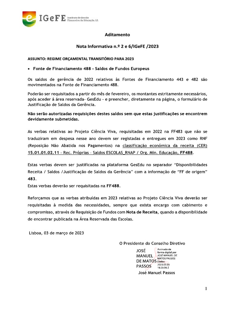 Nota Informativa IGEFE | PDF