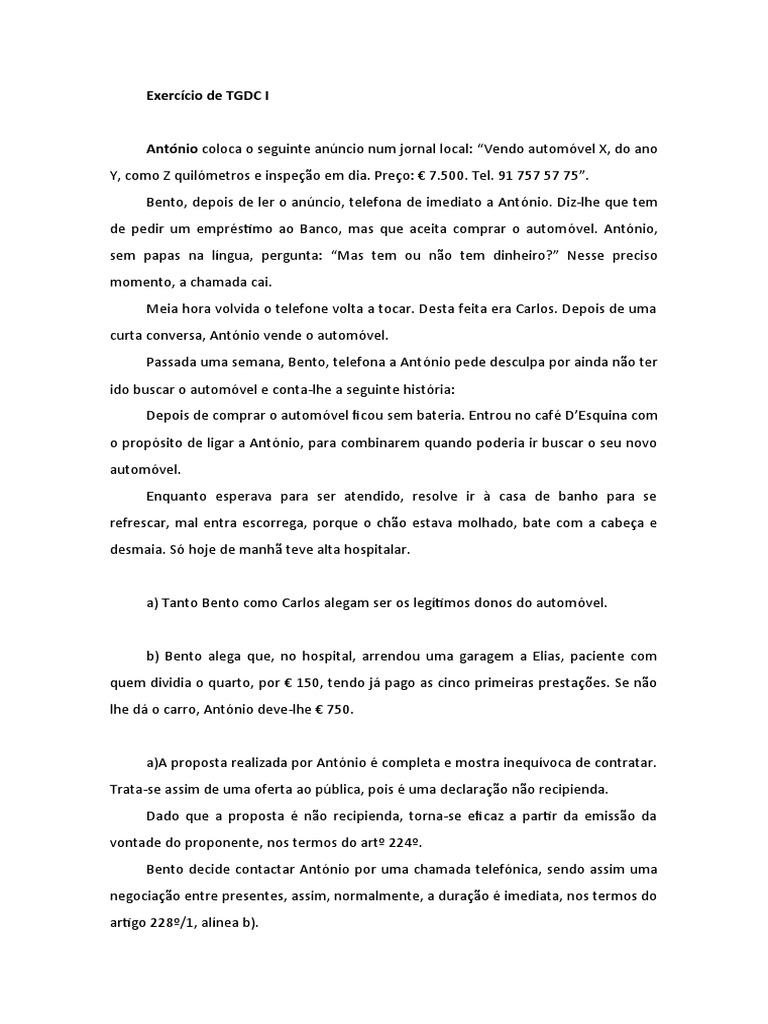 TGDC Exercício | PDF
