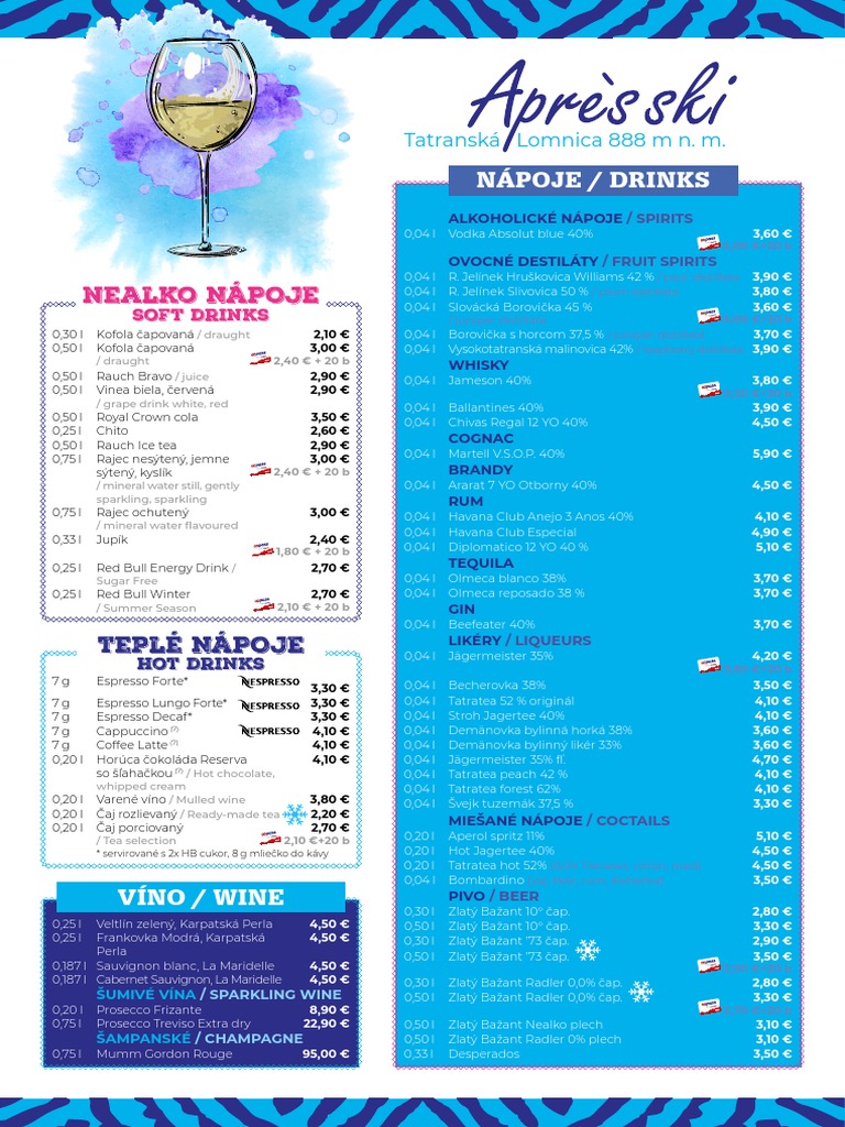 Apres-Ski Menu Listok | PDF