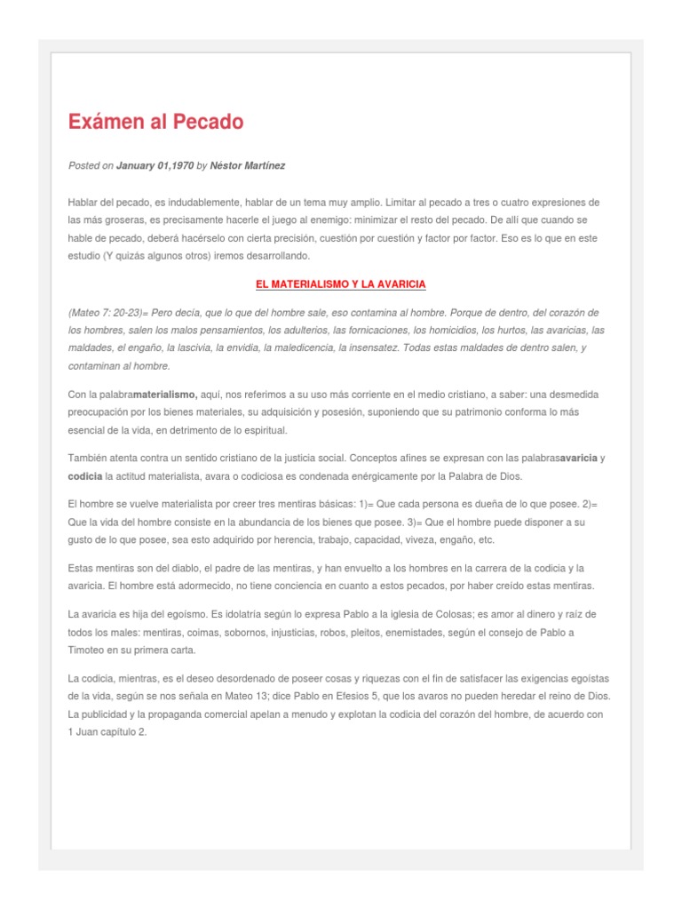 Ex Men Al Pecado | PDF | Mentira | Pecado