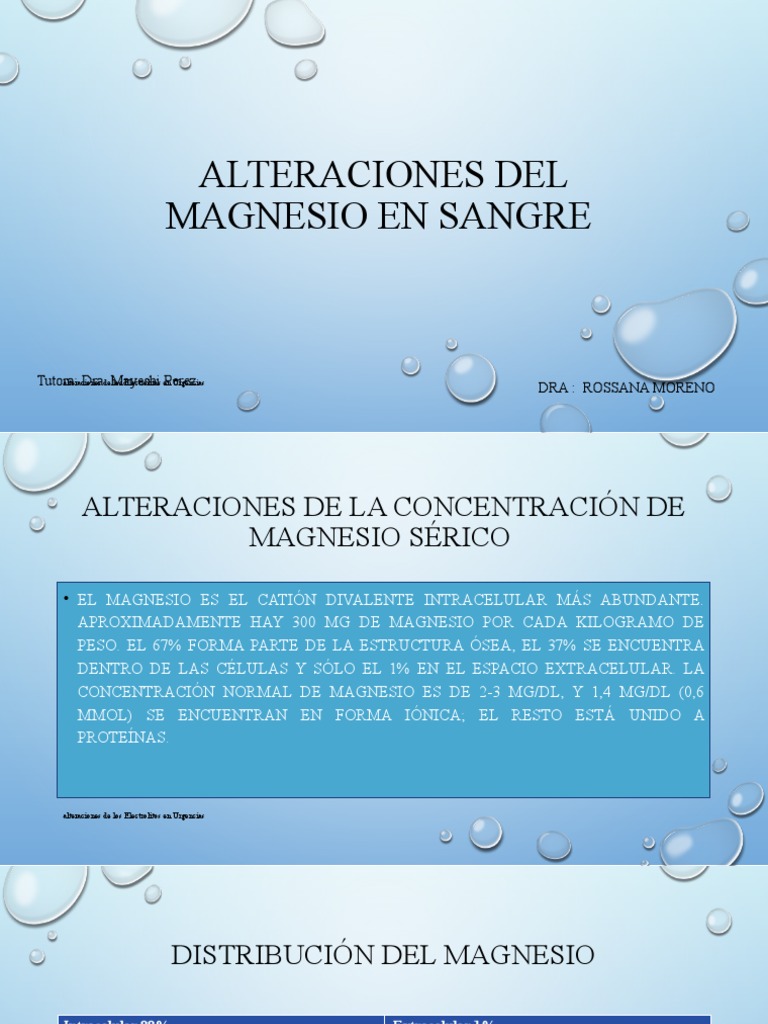 Alteraciones Del Magnesio en Sangre | PDF | Especialidades Medicas ...