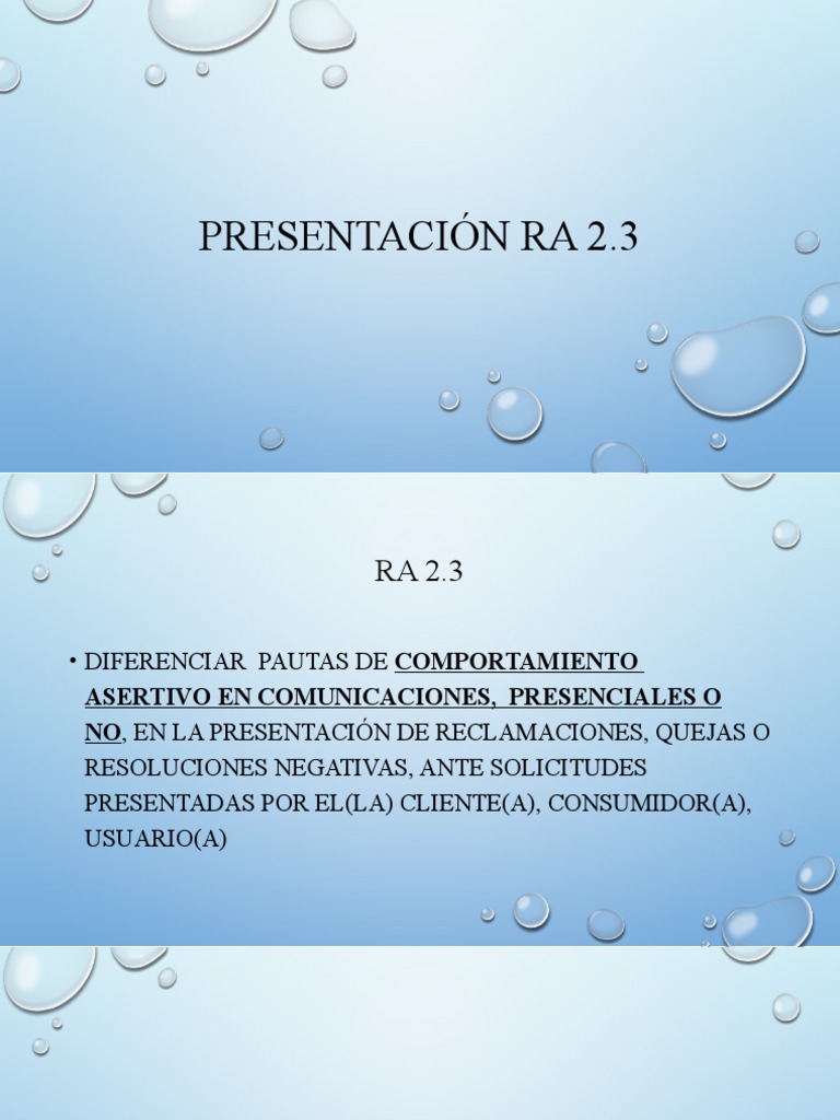 RA 2.3 Presentación | PDF | Comunicación | Los consumidores