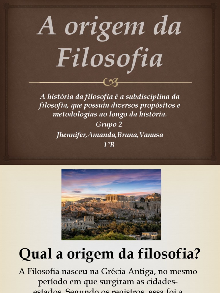 A Origem Da Filosofia | PDF | Filosofia Grega Antiga | Filosofia Moderna