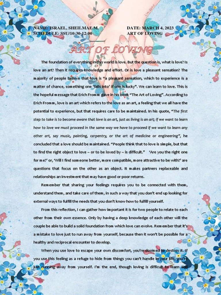 Art of Loving | PDF | Cognition | Cognitive Science
