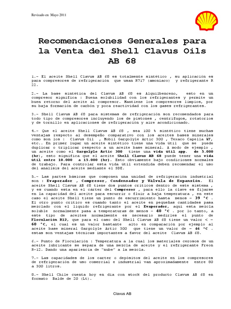 Clavus AB 68 PDF | PDF | Amoníaco | Refrigeración
