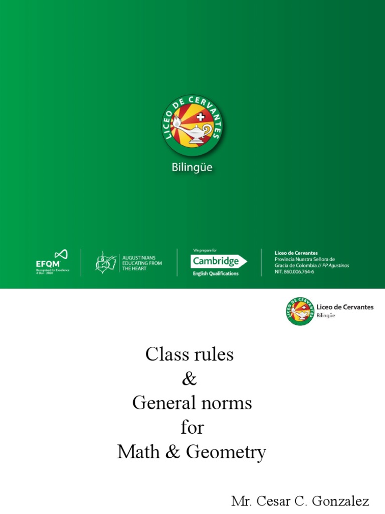 Class Rules & General Norms For Math & Geometry | PDF | Mathematics