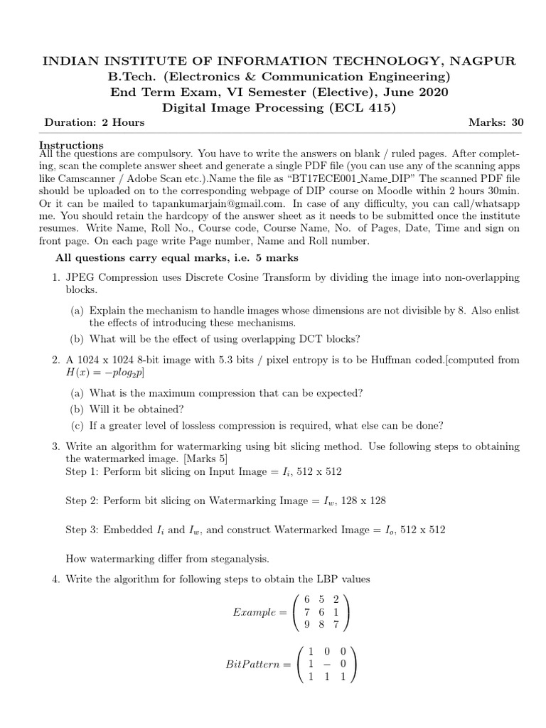 Dip Ete 2020 | PDF | Data Compression | Computer Graphics