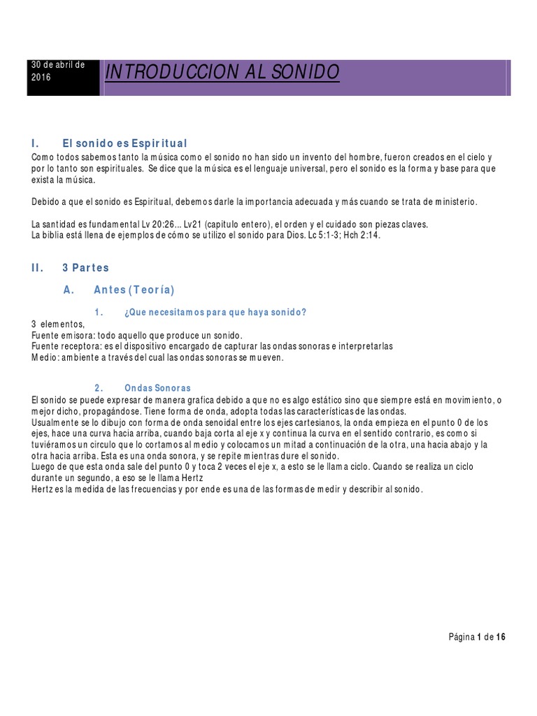 Clase Básica de Sonido PDF | PDF | Micrófono | Sonido