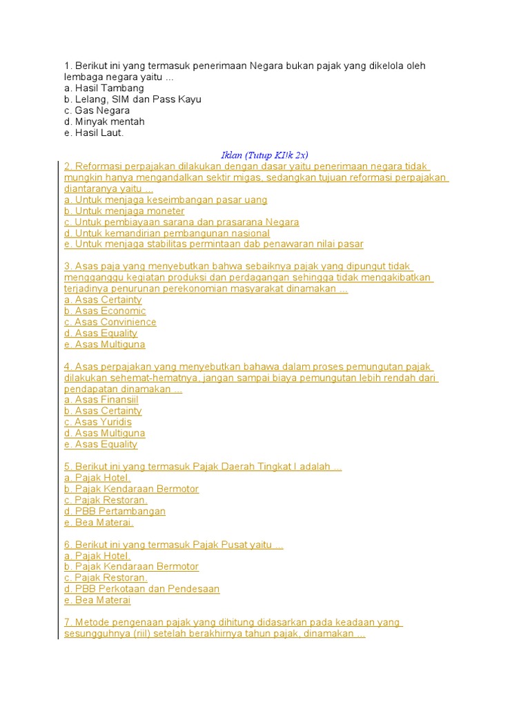 Pilgan Pajak 2 | PDF
