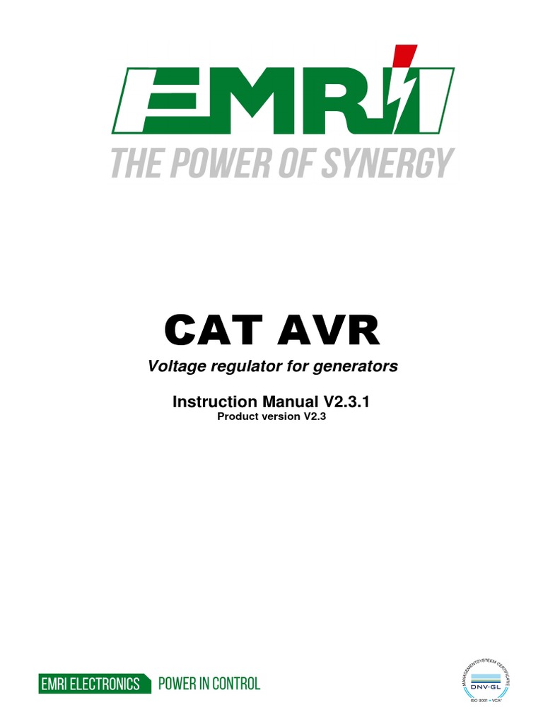 CAT AVR Voltage Regulator Manual V2.3.1 | PDF | Electrical Wiring ...