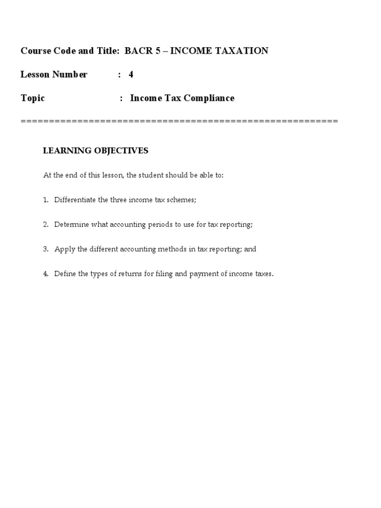 Income Tax Compliance Overview | PDF | Tax Deduction | Taxes