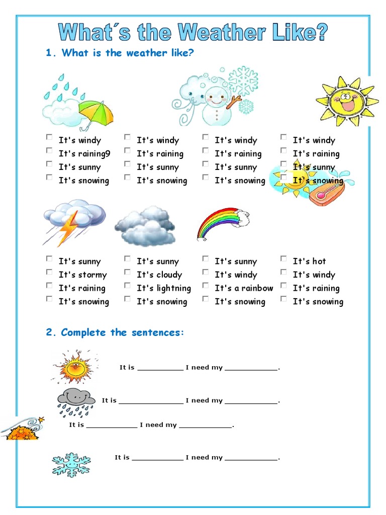Weather Worksheet for Kids | PDF