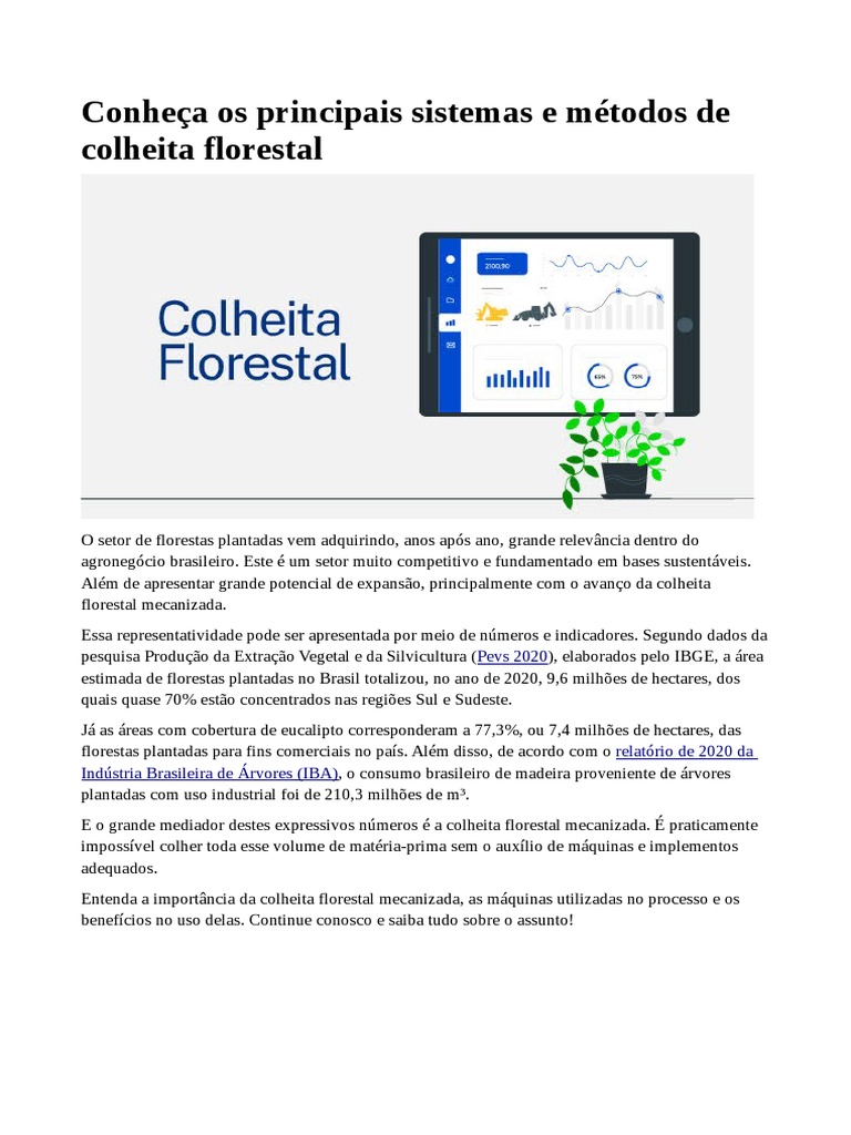 Sistema Full Tree - Metodosde Colheita Florestal - Odt | PDF ...