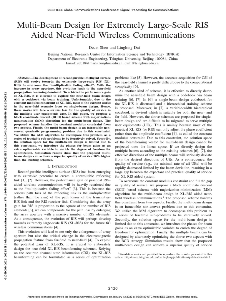 Multi Beam Design For Extremely Large Scale Ris Aided Near Field
