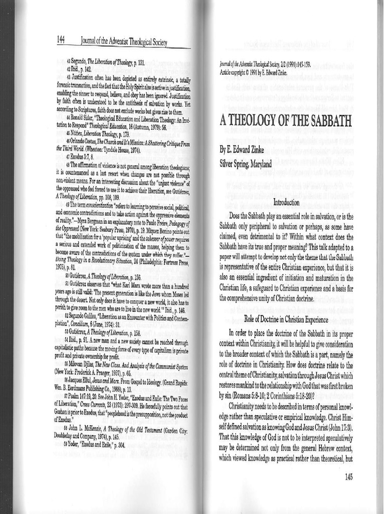 Theology of The Sabbath PDF | PDF