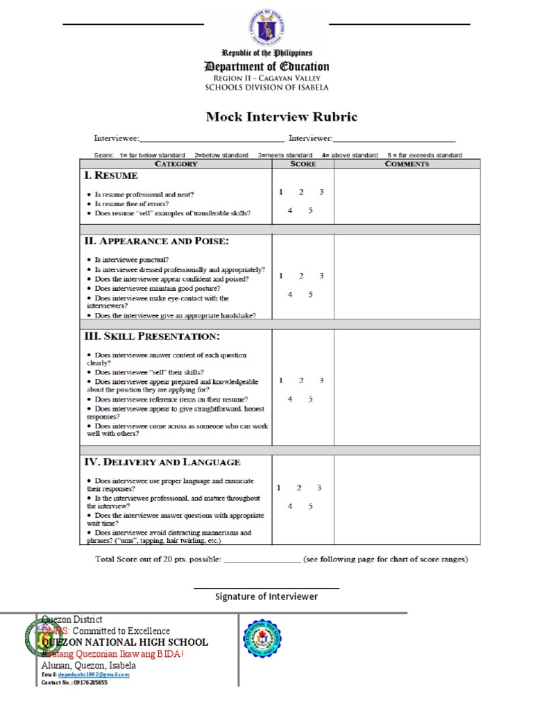 Interviewer Signature - Quezon National High School | PDF