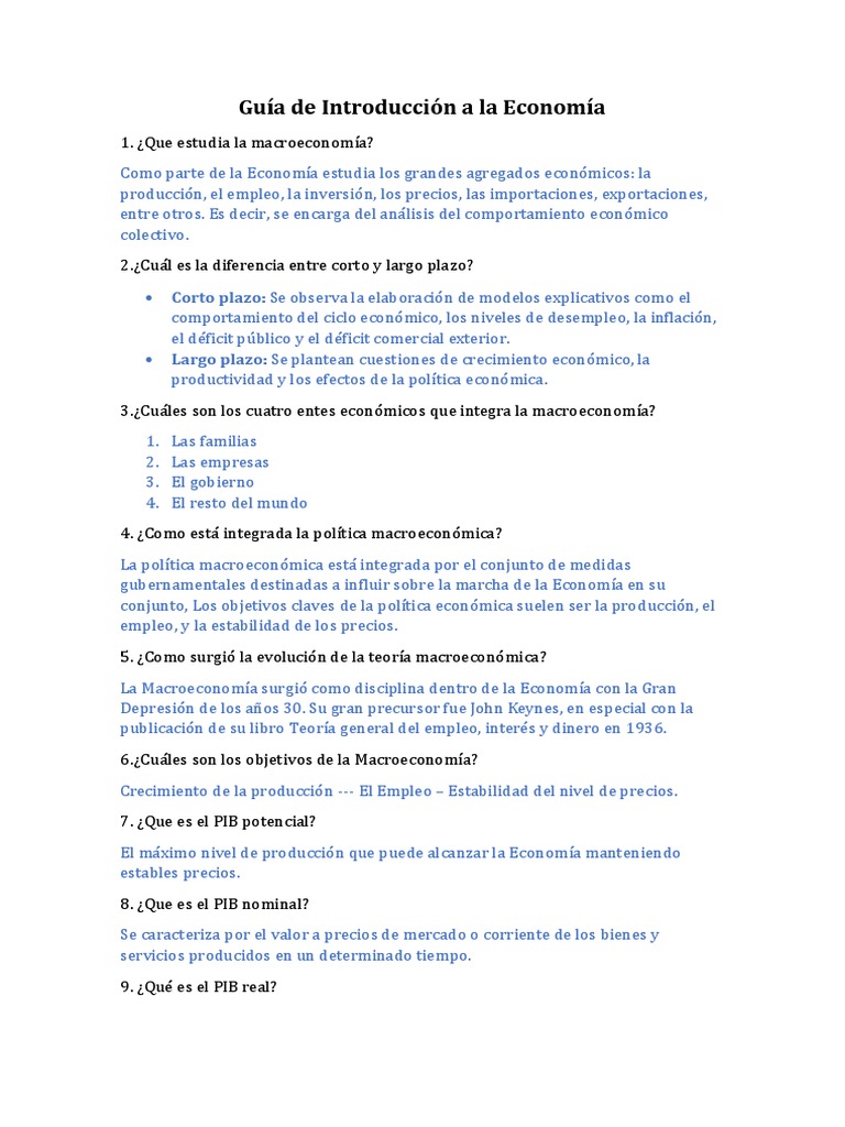 Guia de Introduccion A La Economia | PDF | Macroeconómica | Precios Guia de Introduccion A La Economia | PDF | Macroeconómica | Precios