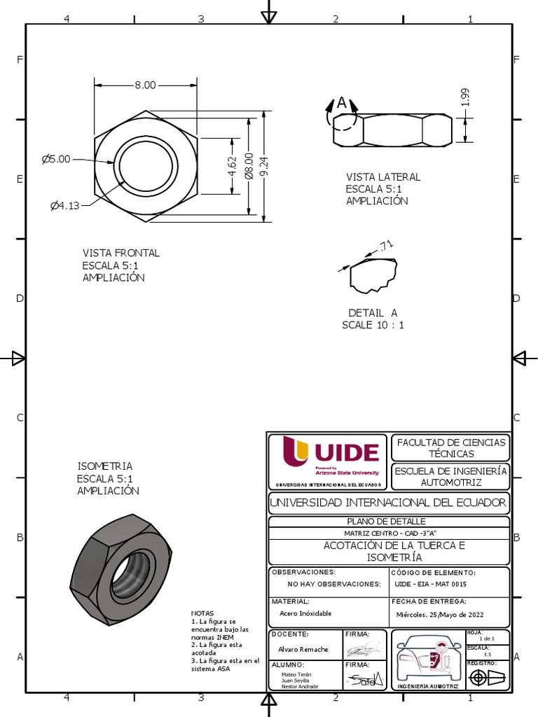 Acotación Tuerca | PDF