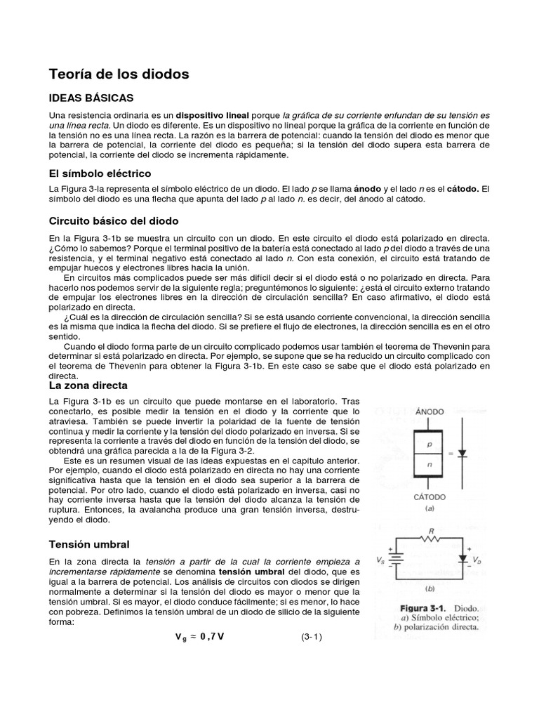 2.teoría de Los Diodos | PDF | Diodo | Corriente eléctrica
