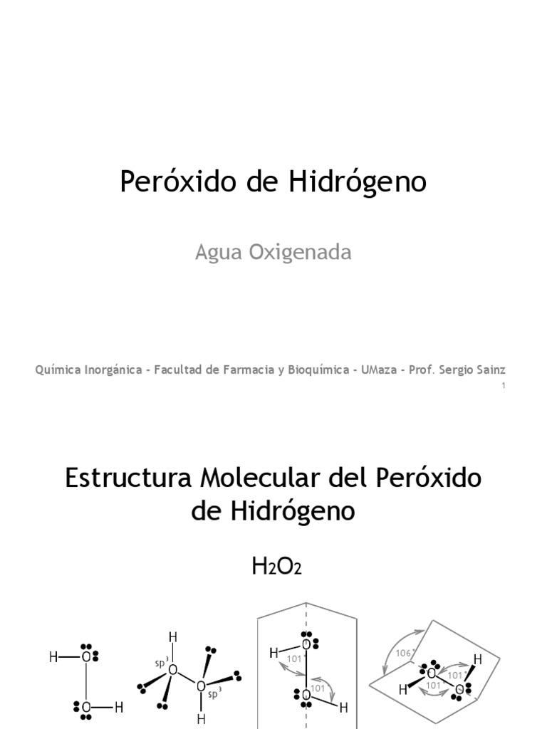 Estructura y Fórmula del Peróxido de Hidrógeno | PDF | Peróxido de ...
