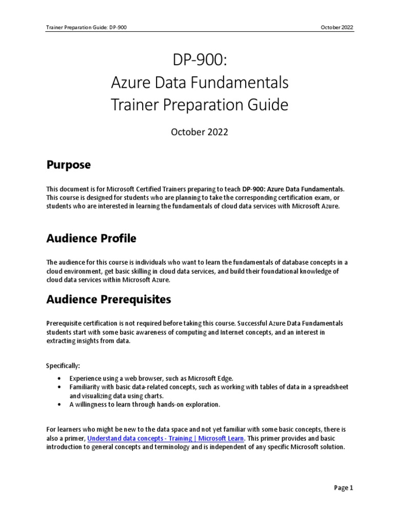 DP 900T00A ENU TrainerPrepGuide | PDF | Microsoft Azure | Data