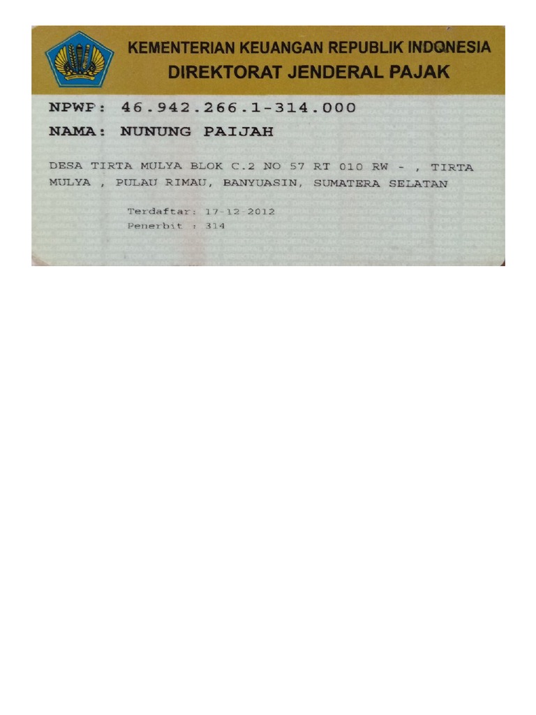Kartu NPWP | PDF