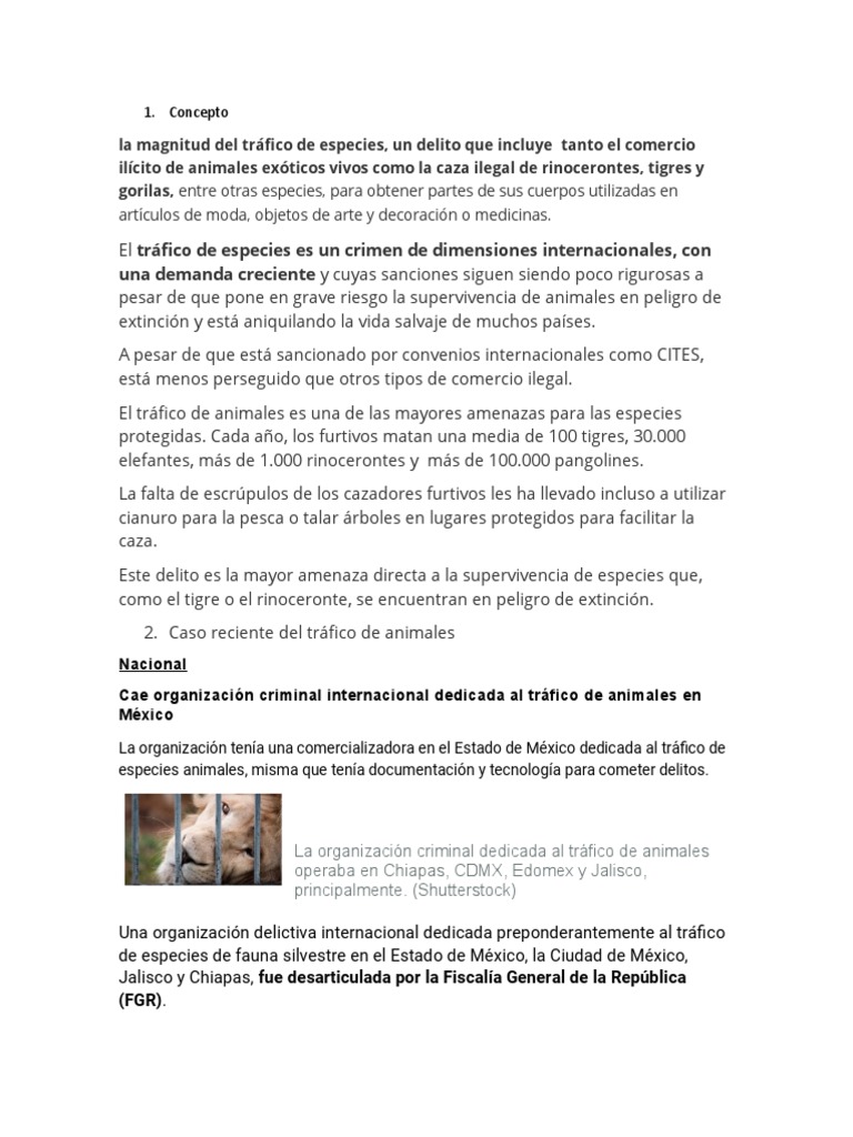 Desarticulación de tráfico de animales en México | PDF | Organismos