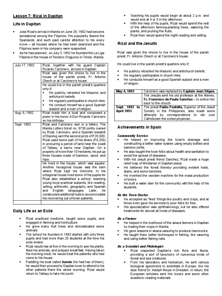 Rizals Life and Works L7 L8 | PDF
