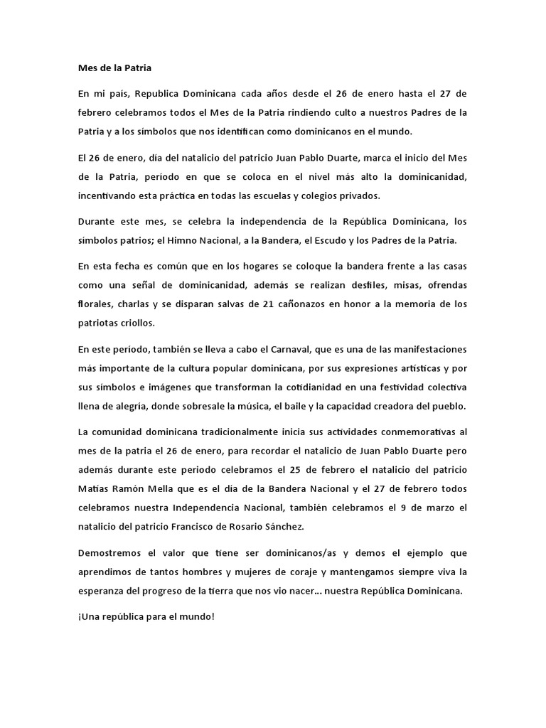 Mes De La Patria PDF