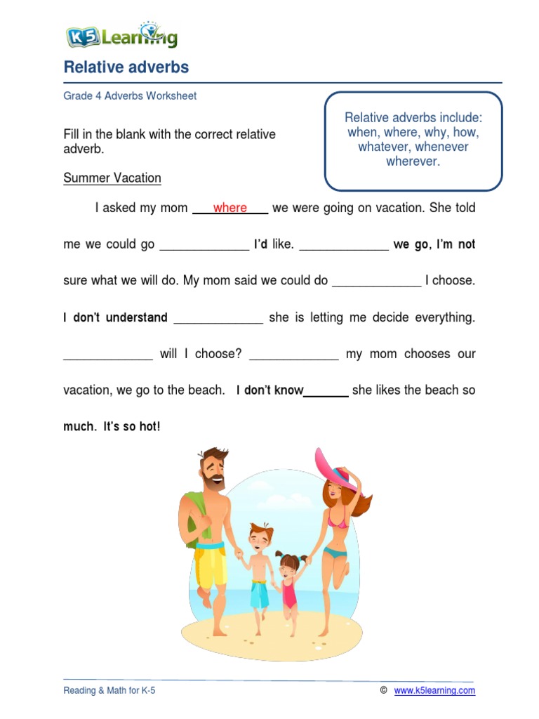 Relative Adverbs 1 | PDF