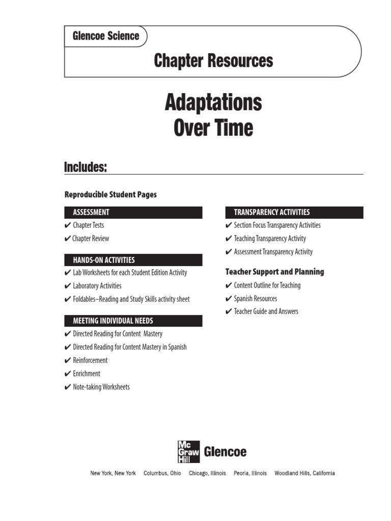 Science GREEN Resources CH 12 - Adaptations Over Time PDF | PDF ...