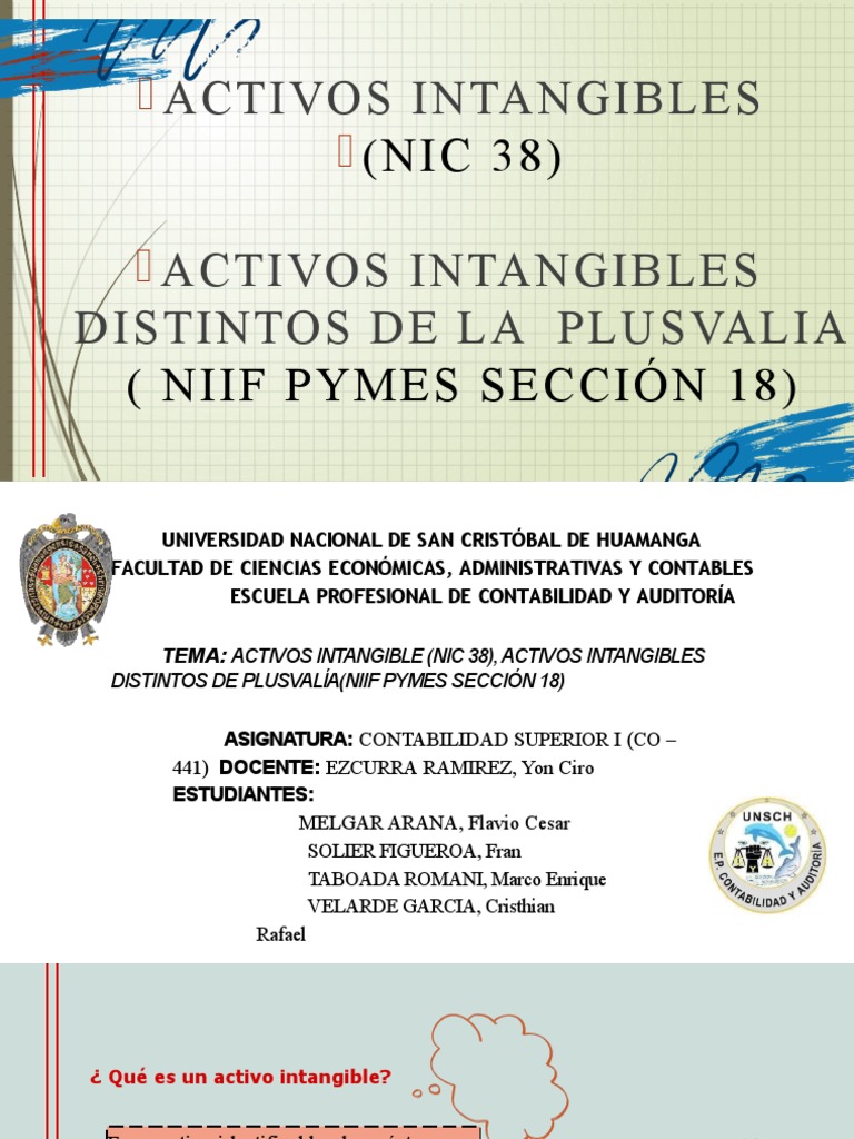 EXPOSICION NIC 38 | PDF | Activo intangible | normas internacionales de INFORMACION FINANCIERA