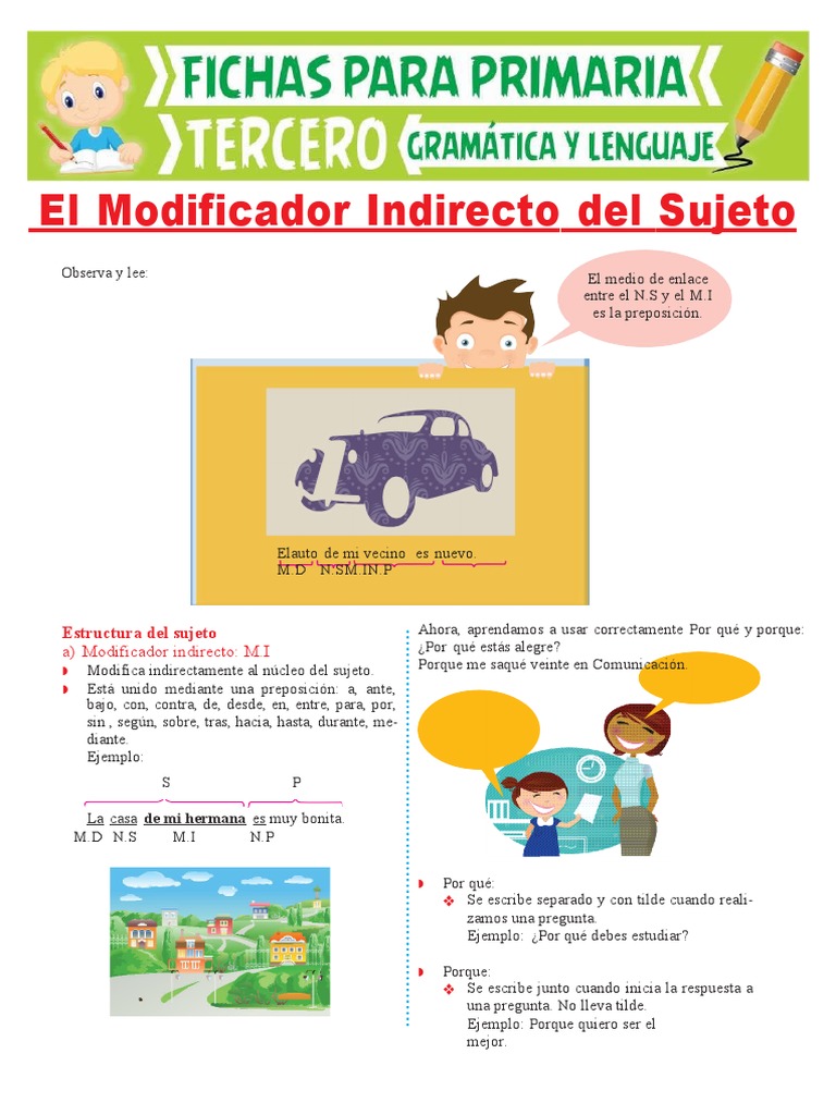 Modificadores Directos e Indirectos | PDF | Asunto (gramática ...