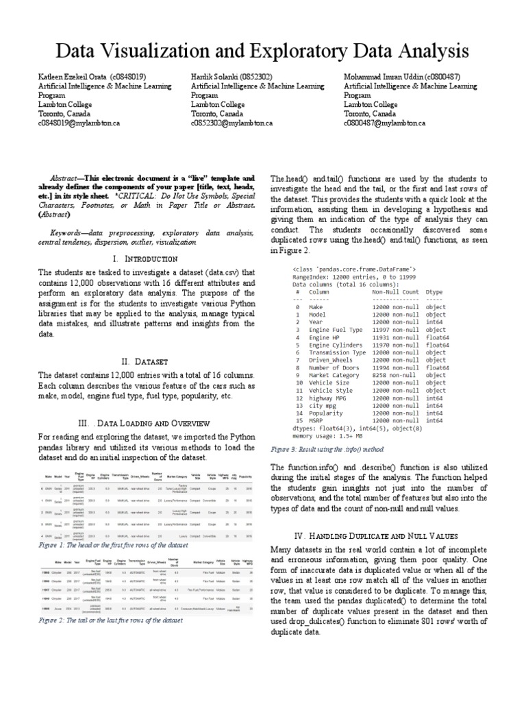 REPORT - Assignment 1 | PDF | Outlier | Data