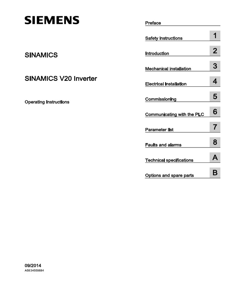 Sinamics V20 PDF | PDF